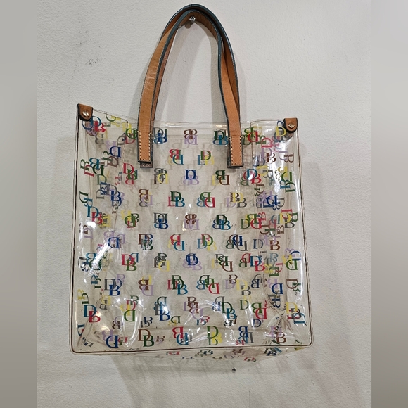 Dooney & Bourke | Bags | Dooney Bourke Signature Db Small Clear Lunch Mini Tote Handbag Multi ...